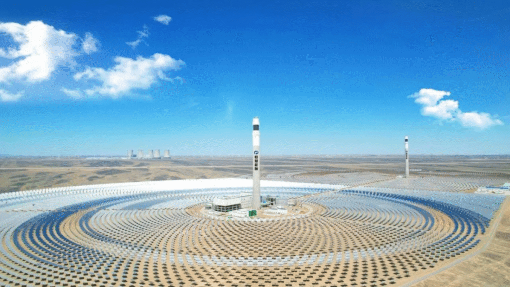 Dual-tower solar thermal plant begins operation in China’s Gobi Desert ...