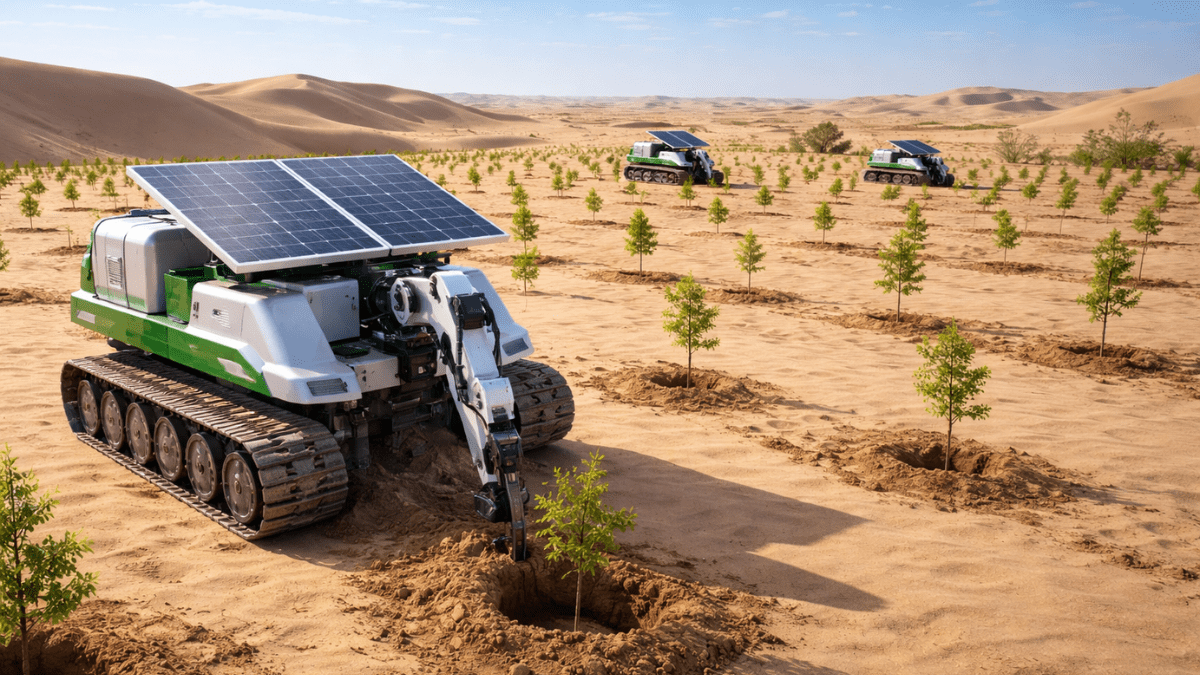 China deploys solar robots to support large-scale desert reforestation ...